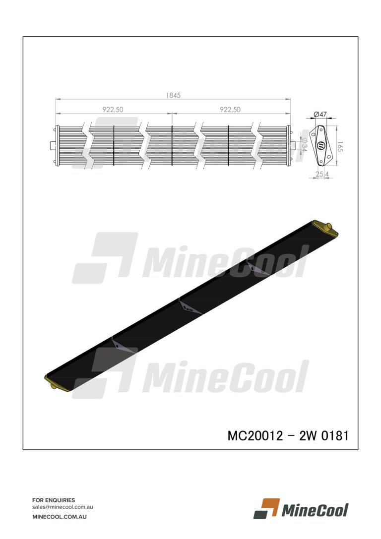 CORE RADIATOR FOLDED CAT 785B 789B 793C (1845mm) — MineCool Aftermarket ...