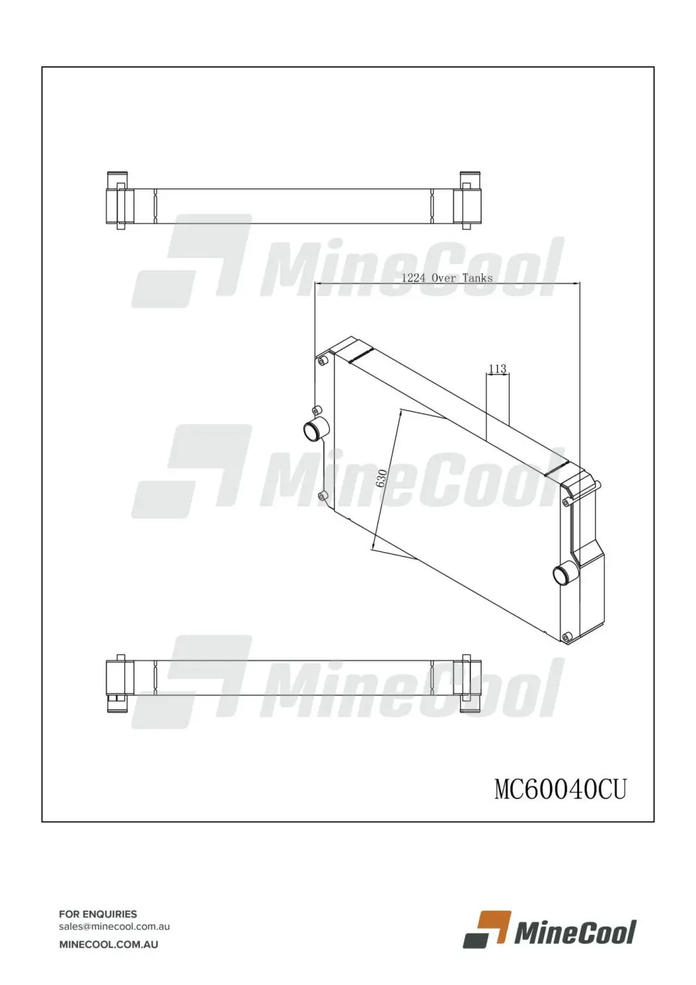 CORE RADIATOR COMPLETE ASSEMBLY CAT 16M R9H — MineCool Aftermarket Part