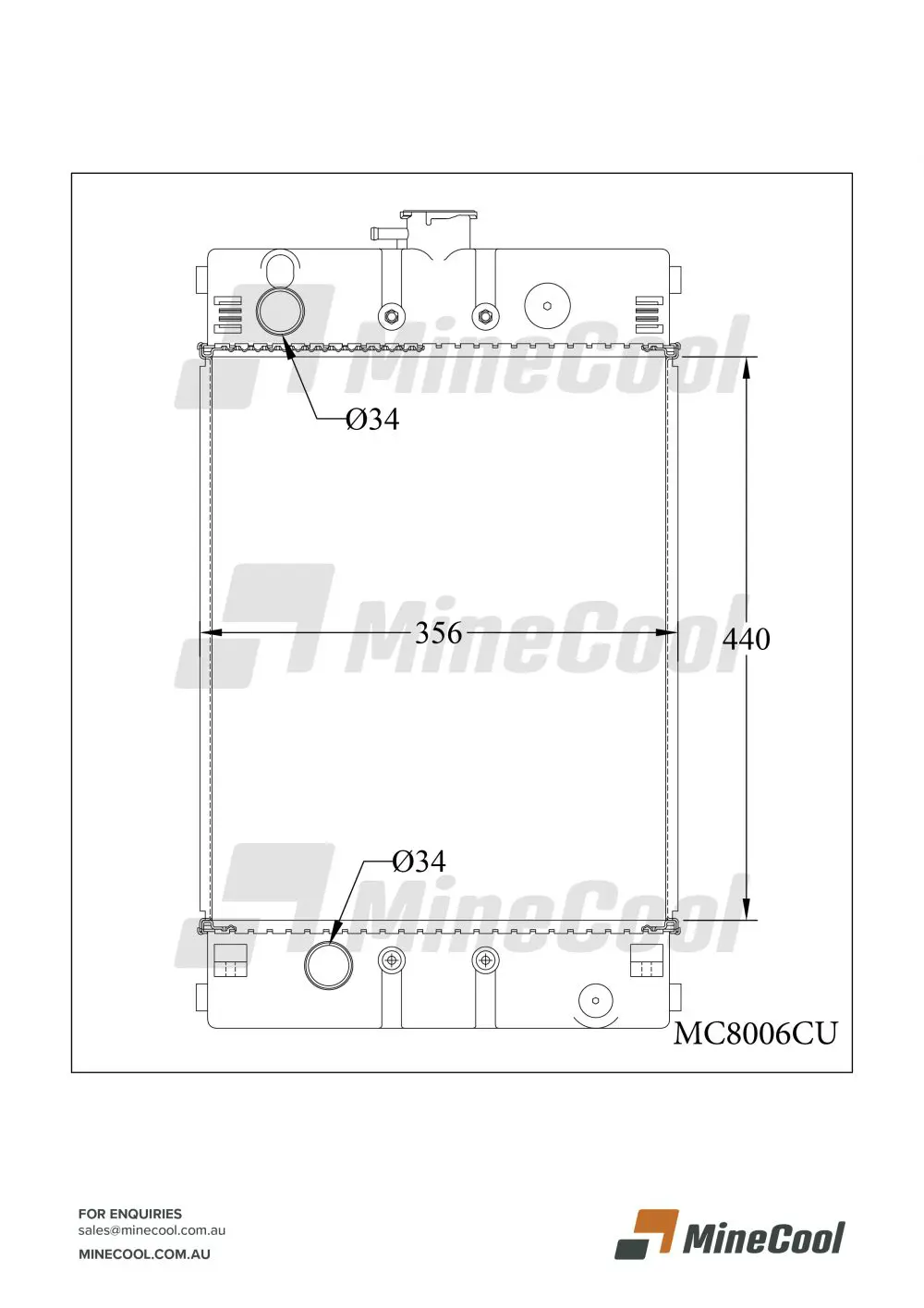 RADIATOR COMPLETE ASSEMBLY PERKINS LIGHTING TOWER TPN440 440 x 338 x 32 ...