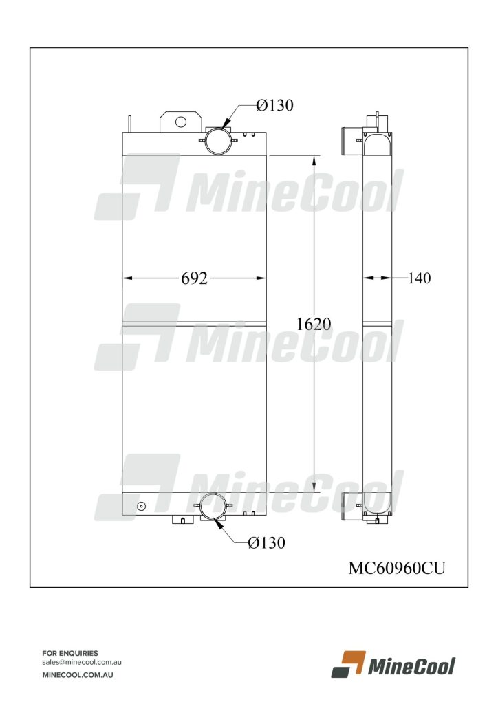 COOLER CHARGE AIR COMPLETE CAT 6030 / RH120-3 — MineCool