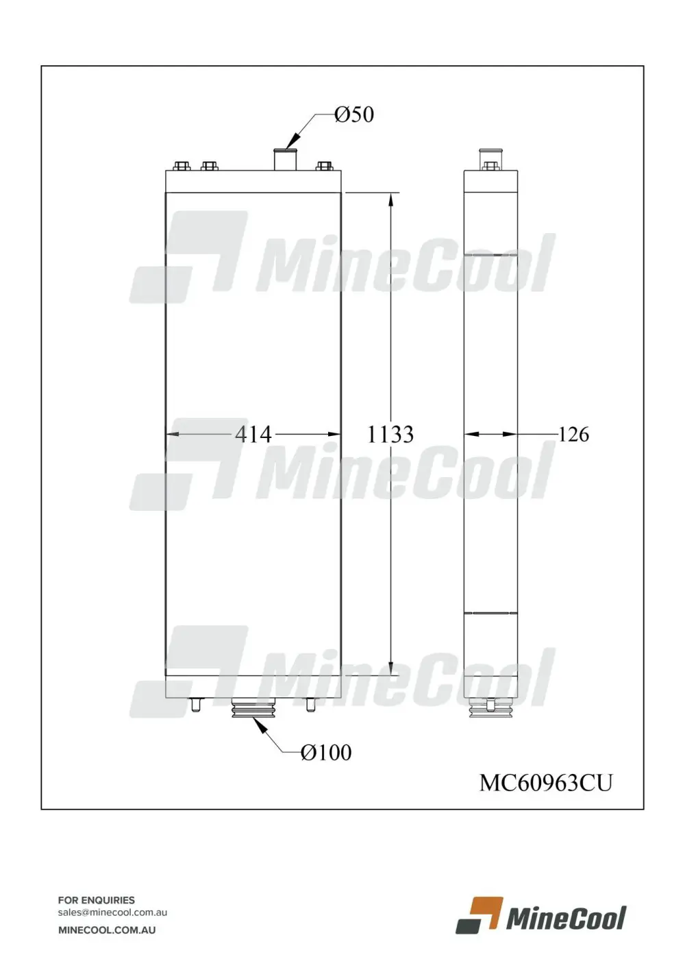 CORE RADIATOR MODULAR SECTION 1 OF 2 KOMATSU D155AX-6 — MineCool ...