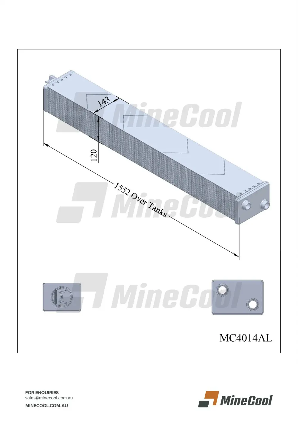 CORE RADIATOR AMOC AL HIGH AMBIENT CAT 834H 834K 988K 988H — MineCool ...